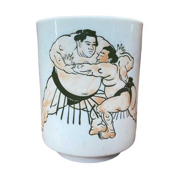 Unknown | Dining | Sumo Wrestler Tea Cup Mug Handleless Ceramic Pottery ...